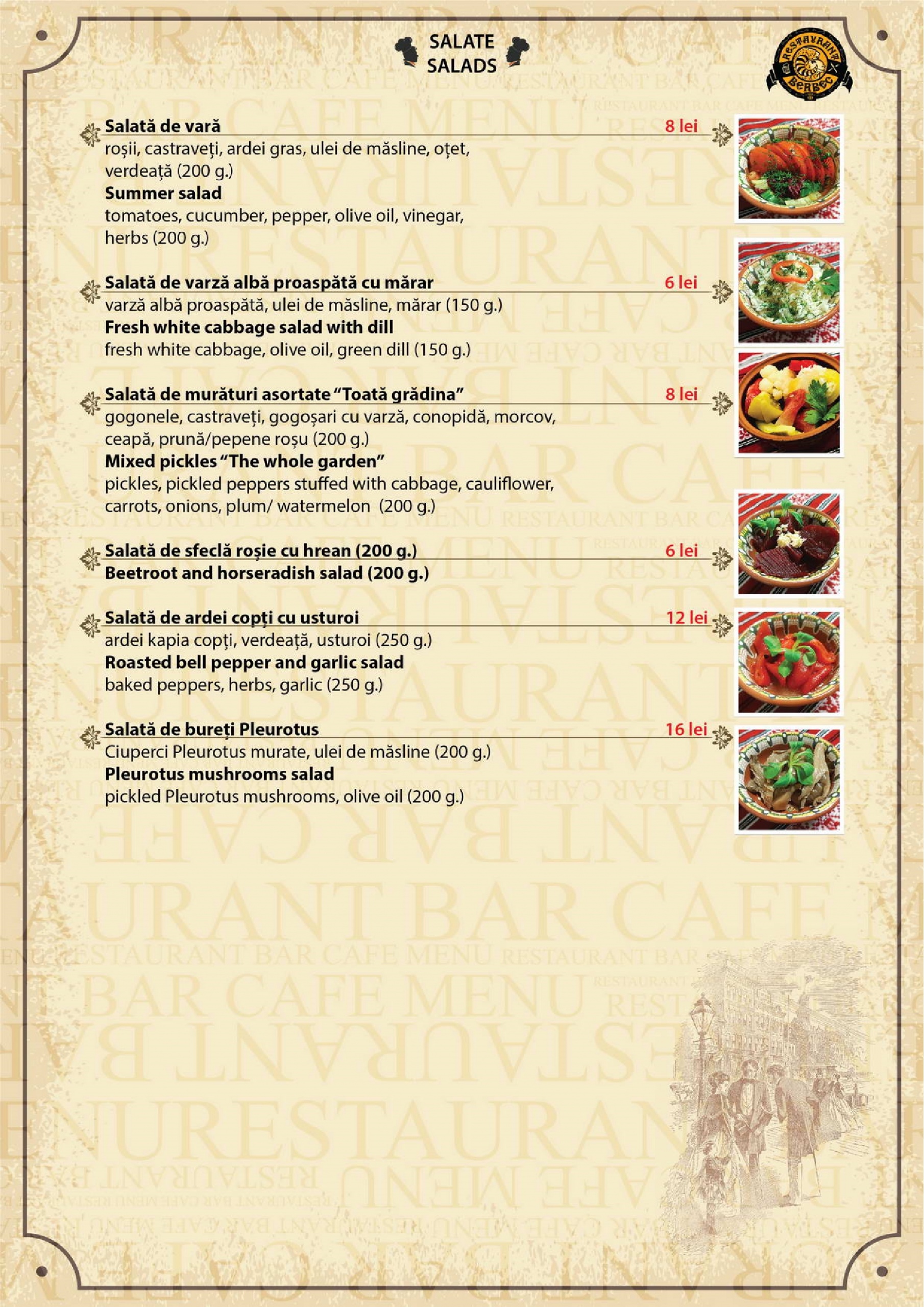 Restaurant Berbec - Meniu a la carte